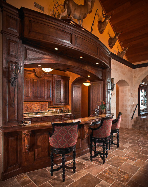 Rustic Ranch Home - Rustic - Home Bar - Houston - by Osborne Cabinets ...