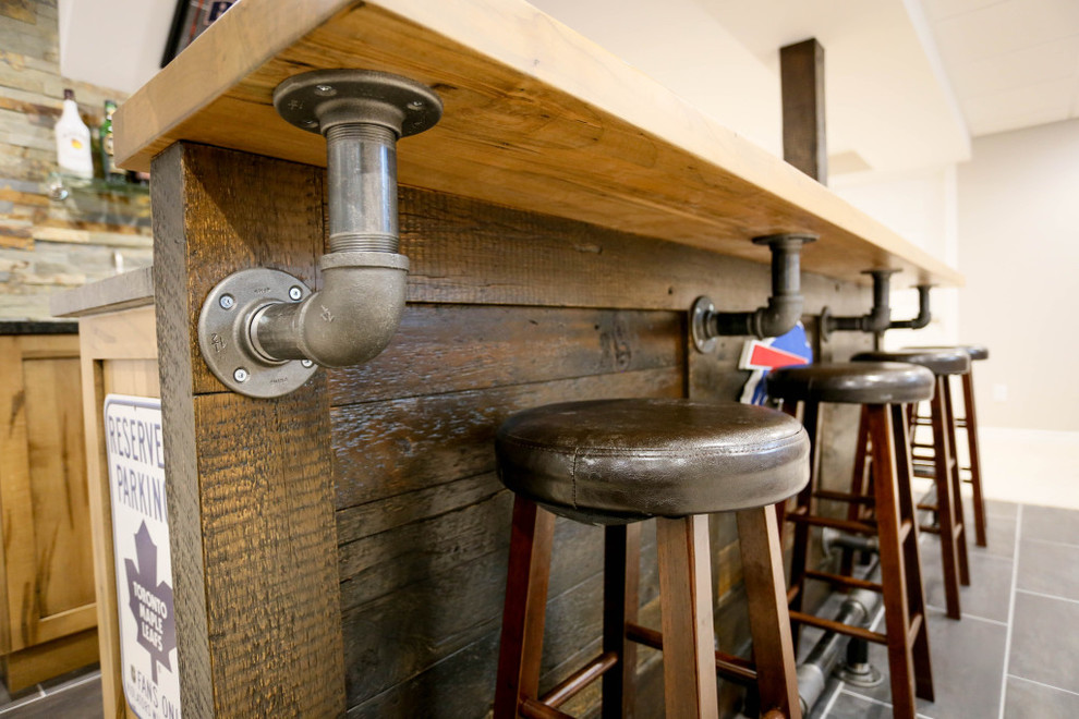 Rustic Sports Bar - Rustic - Home Bar - Toronto - by Timber Barn | Houzz