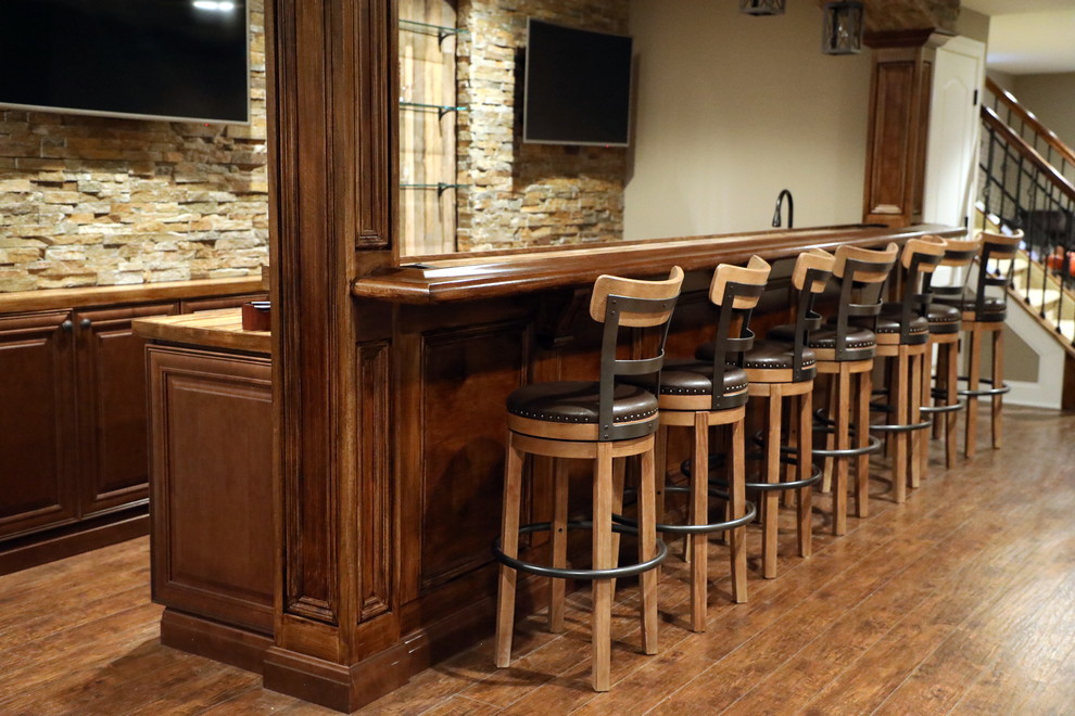 Rustic style basement bar. - Rustic - Home Bar - New York - by ...
