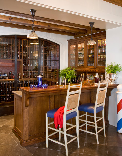 Santa Barbara Dutch Colonial - Coastal - Home Bar - Los Angeles - by ...