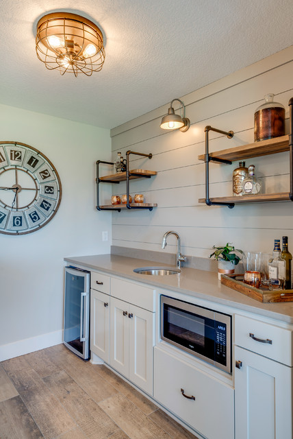 Shiplap Walk Around Wet Bar - Country - Home Bar - Minneapolis - by ...