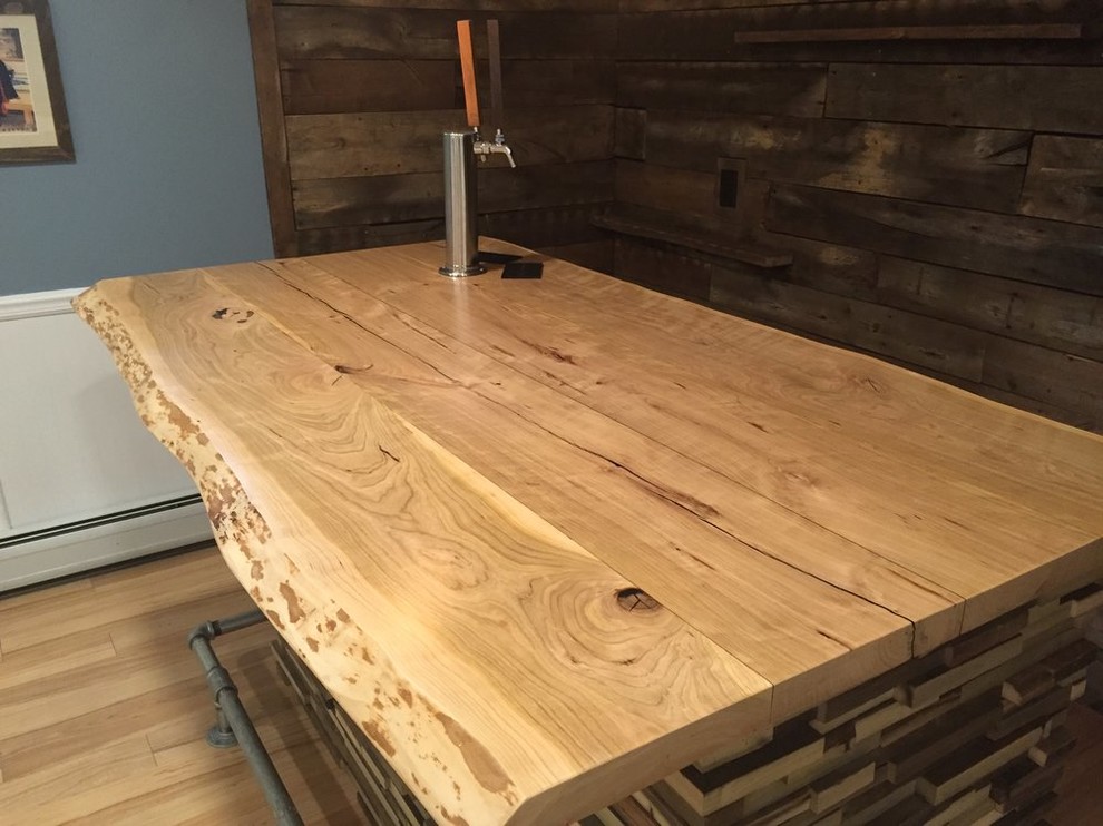 Slab Bar with Live Edge - Contemporary - Home Bar - New York - by Joel ...