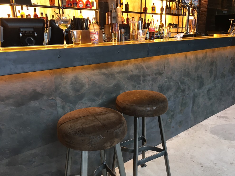 Slate Veneer Bar Project - Contemporary - Home Bar - London - by Lite ...