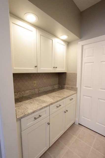 Stunning White Kitchen and Onyx Island with Refaced Butler's Pantry ...