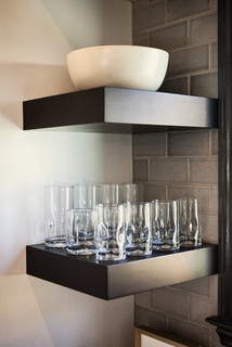 Subway Tile Wet Bar Backsplash in Foggy Morning - Contemporary - Home ...