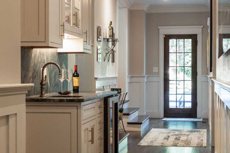 Transition Hallway with Bar - Transitional - Home Bar - Boston - by ...