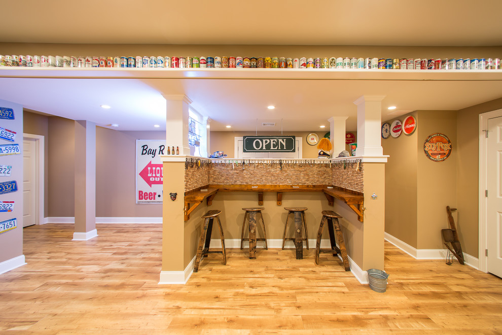 West Bradford Finished "Beer" Basement - Rustic - Home Bar ...