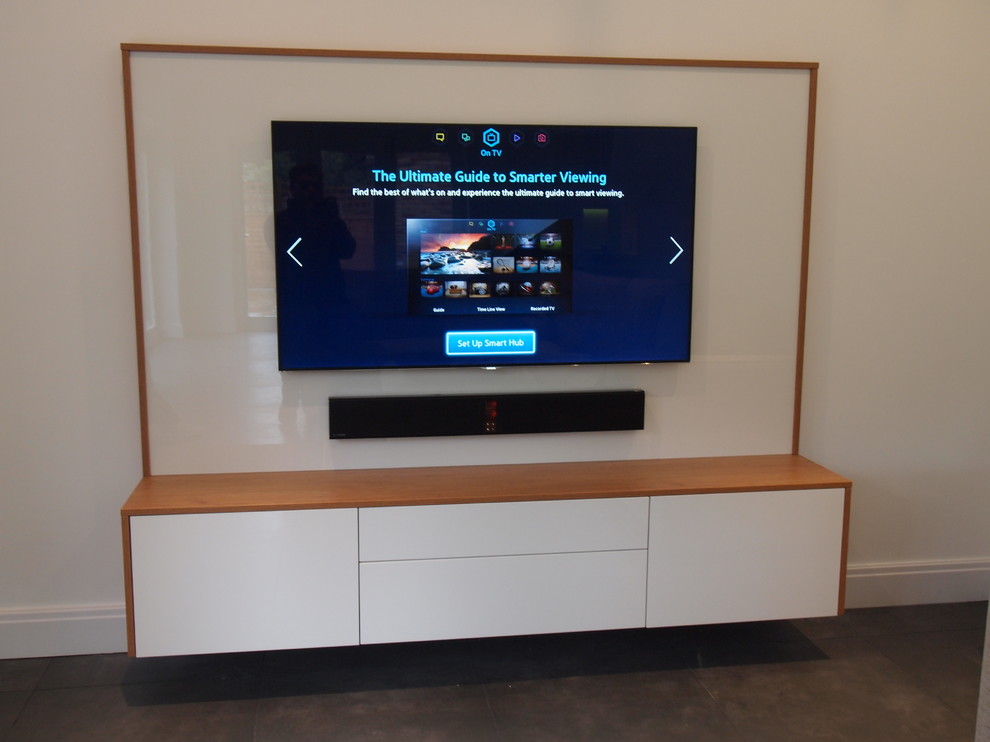 Simple but effective floating AV cabinet - Contemporary - Home Theater ...