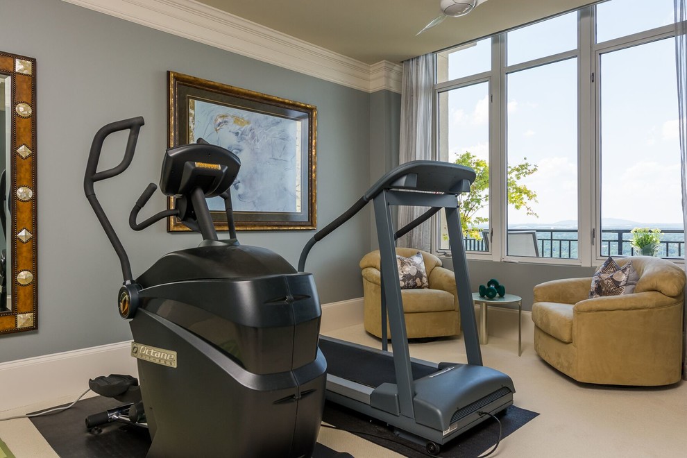 Custom Workout Room - Eclectic - Home Gym - Atlanta - by Linda Rickles ...