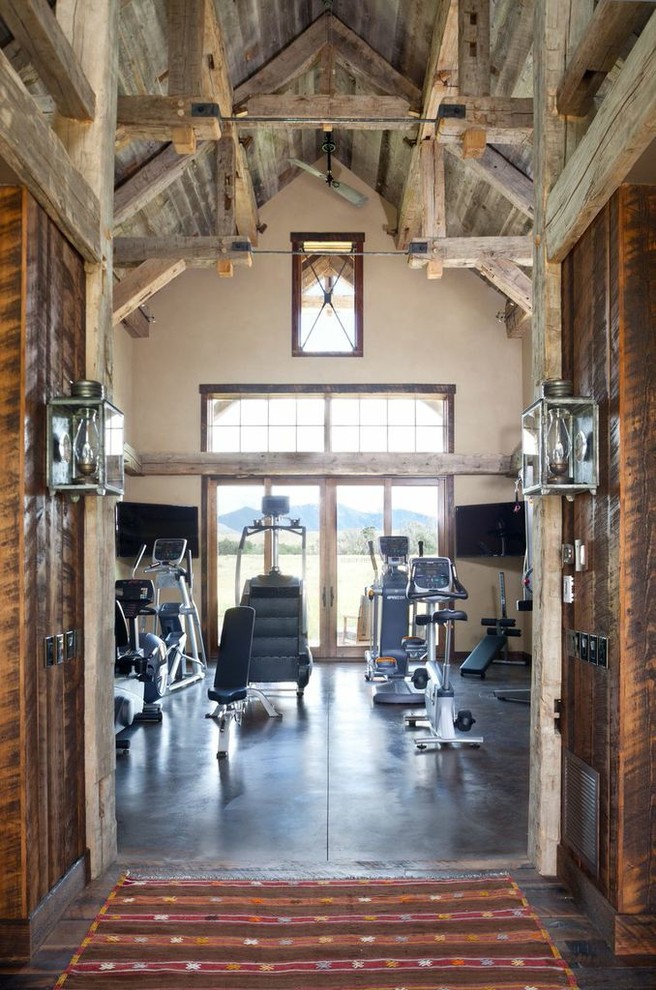 Ennis, Montana Sports Barn - Rustic - Home Gym - Atlanta - by Carter ...