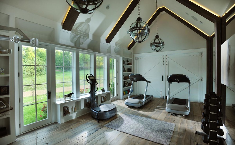 Entertainment Barn - Farmhouse - Home Gym - Nashville - by Castle Homes ...