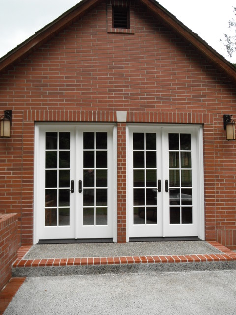 New exterior doors and patio entering into this fitness room ...