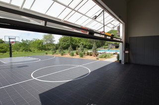 personal resort indoor outdoor basketball court - Transitional - Home ...
