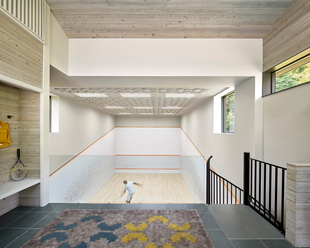 Residential Squash Court and Pool House - Contemporary - Home Gym ...