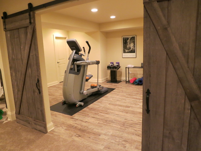 Rustic Basement Remodel - Rustic - Home Gym - Chicago - by Bella Luxe ...