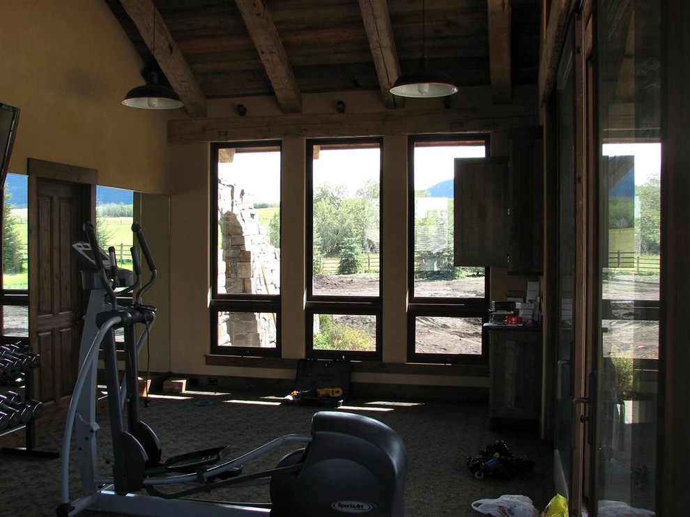 Rustic Mountain Pool House - Rustic - Home Gym - Other - by Porth ...