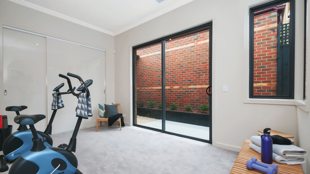 Aluminium Sliding Door and Fixed Window - Modern - Home Gym - Melbourne ...