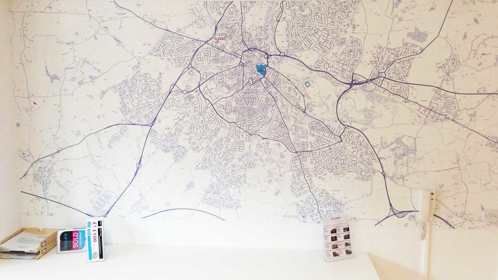 Bespoke Area Map wallpaper - Home Office - Other - by Wallpapered | Houzz