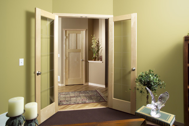 Birch V-Grv. Glass Door with Birch Flat Panel Saratoga Design #3K ...