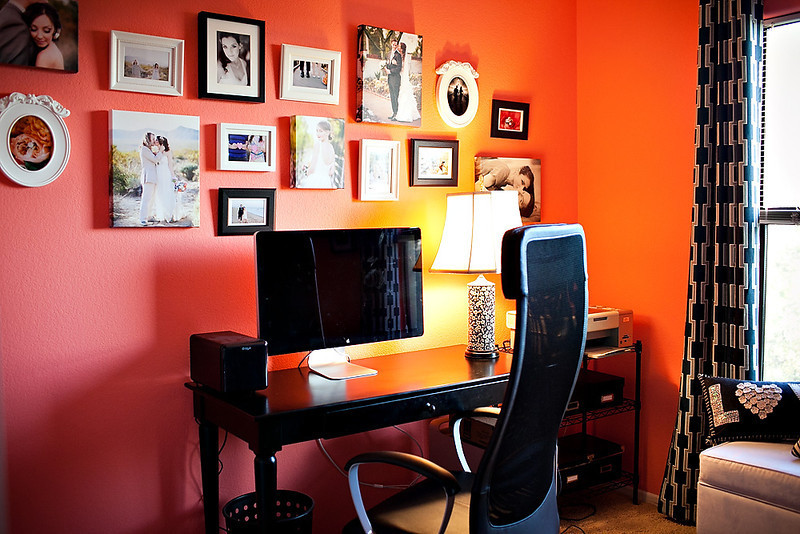 Bold Color in a Home Office - Eclectic - Home Office - Los Angeles - by ...
