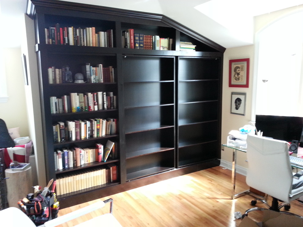 Built-in Bookcases with Hidden Vault - Contemporary - Home Office ...
