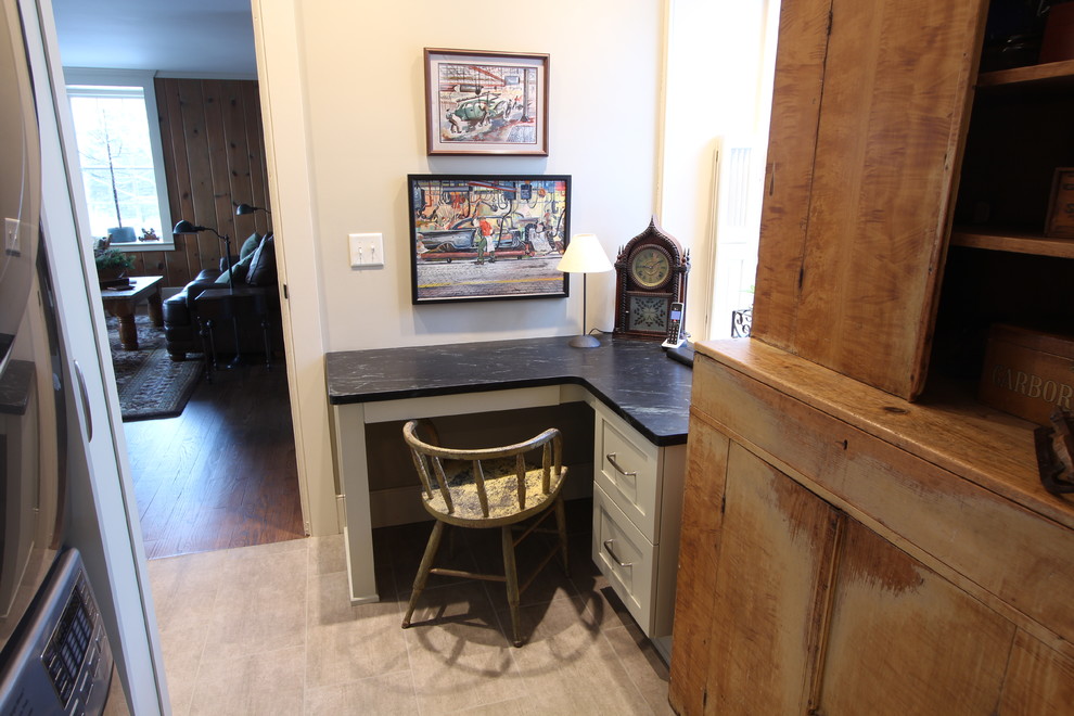 Built in Desk in Laundry Room with File Drawer Storage - Farmhouse ...