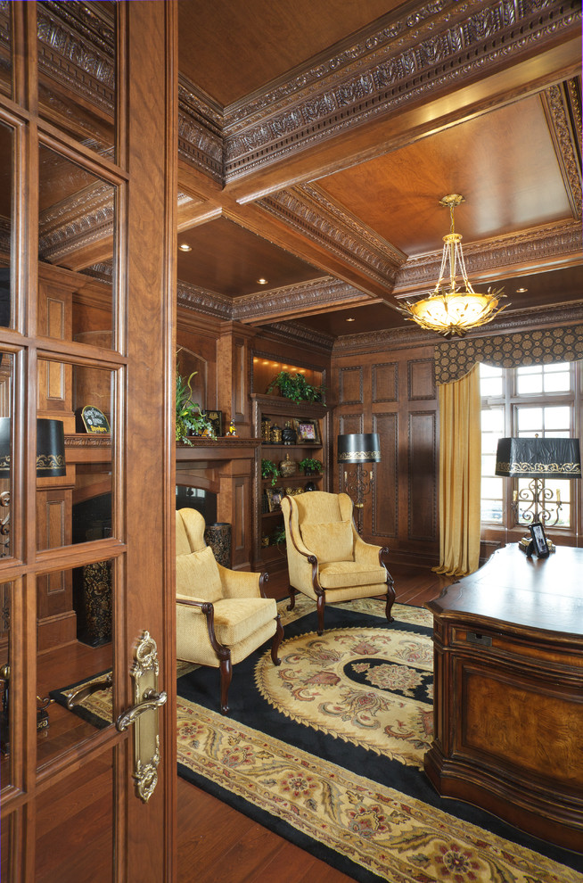 Cherry Coffered Ceiling - Traditional - Home Office - Other - by Baird ...