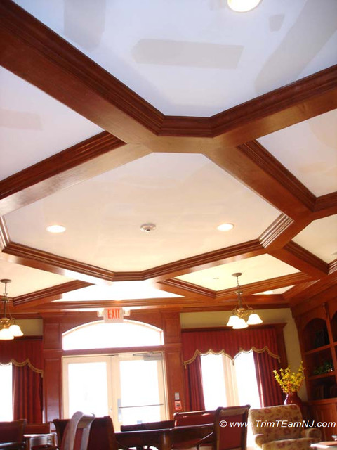 Coffered Ceilings and Beams - Traditional - Home Office - New York - by ...