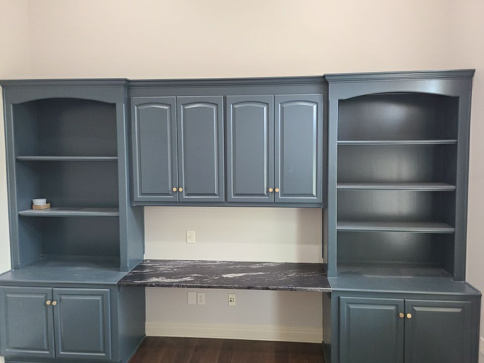 Custom Built-In Desk Home Office - Contemporary - Home Office - Kansas ...