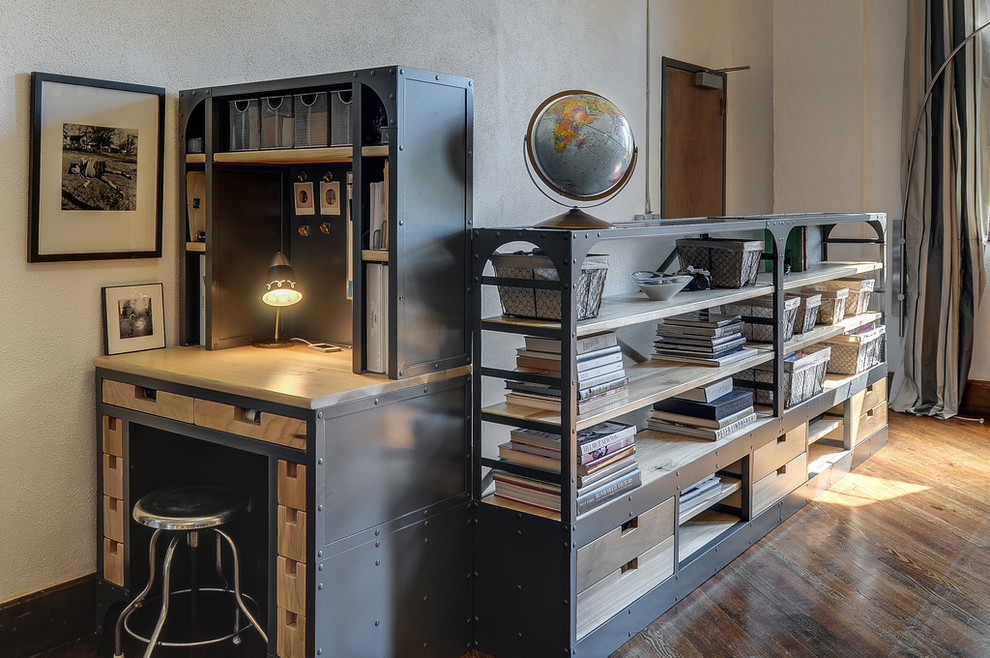 Custom Metal / Wood Shelf / Desk with Drawers - Contemporary - Home ...
