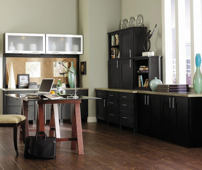 Dark Gray Office Cabinets - Transitional - Home Office - Denver - by ...