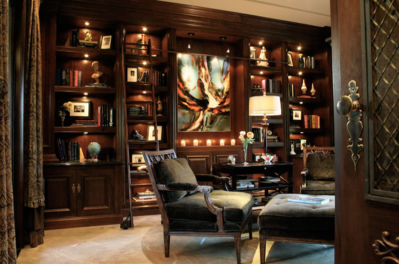 Family Den, Library - Home Office - San Diego - by Robeson Design | Houzz