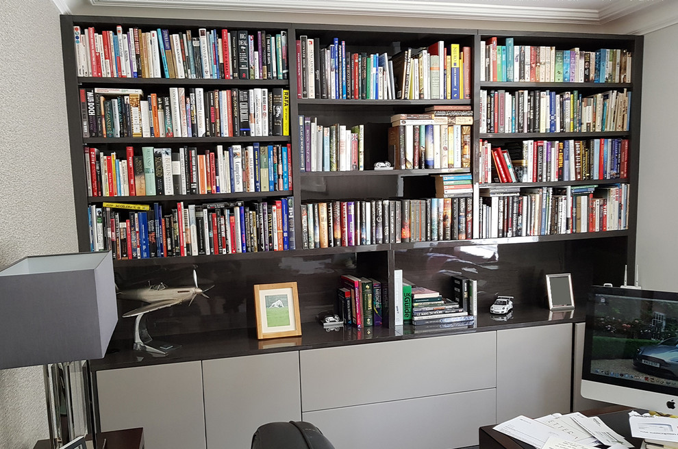 High Gloss Bespoke Bookcase - Modern - Home Office - London - by Fitted ...