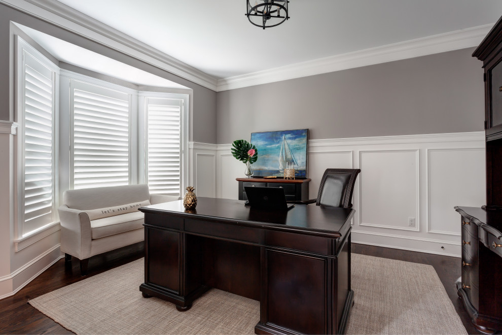 Hilltop Classic Contemporary - Home Office with Bay Window ...