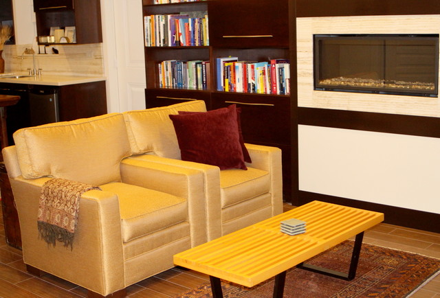 Home office with gas fireplace - Eclectic - Home Office - Chicago - by ...