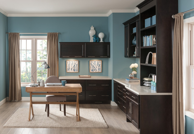 Home Office with open-faced cabinets - Contemporary - Home Office ...