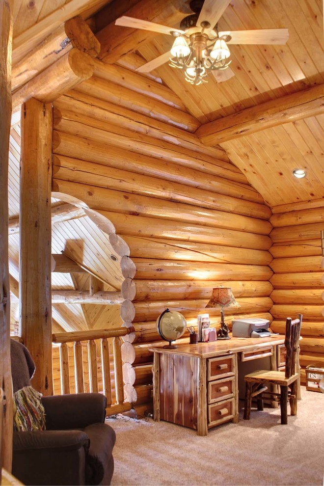 Lakeside Log Retreat - Rustic - Home Office - Los Angeles - by ...