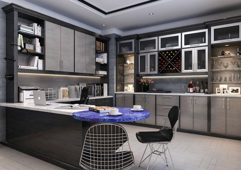 Mixed Texture Home Office - Contemporary - Home Office - Los Angeles ...