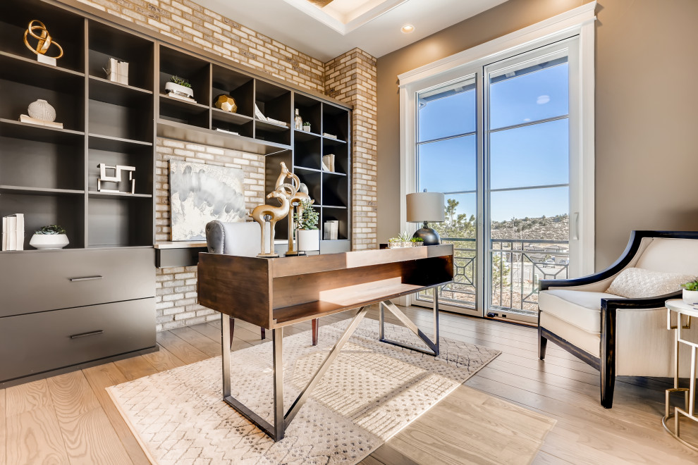 Mountain Modern Custom Home - Rustic - Home Office - Denver - by Godden ...