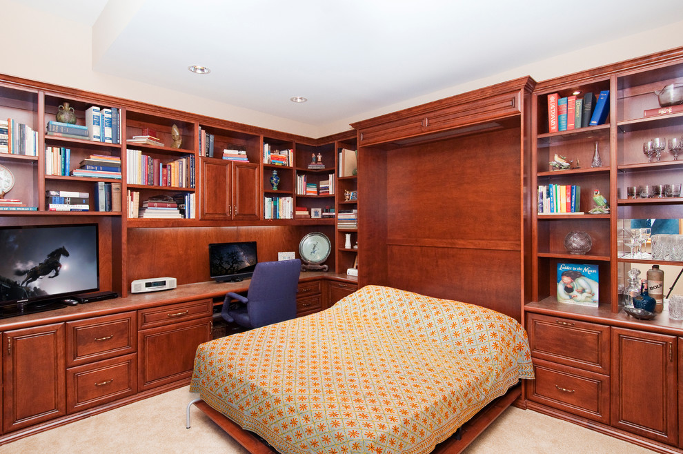 Multi-function Room In Custom Stained Alder Wood - Traditional - Home ...