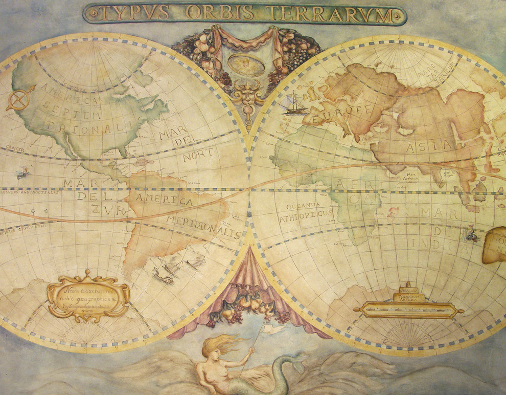 Old World Ceiling Maps - Traditional - Home Office - DC Metro - by ...