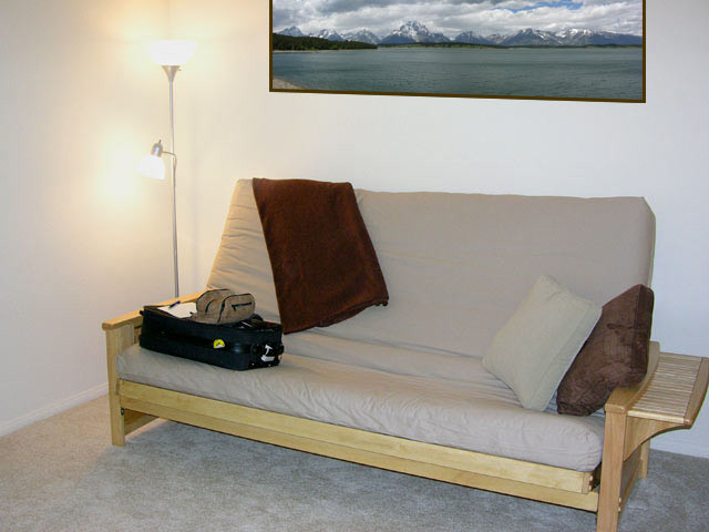 Queen size Futon Bed with Flip Side tray in Natural Wood Finish - Home ...