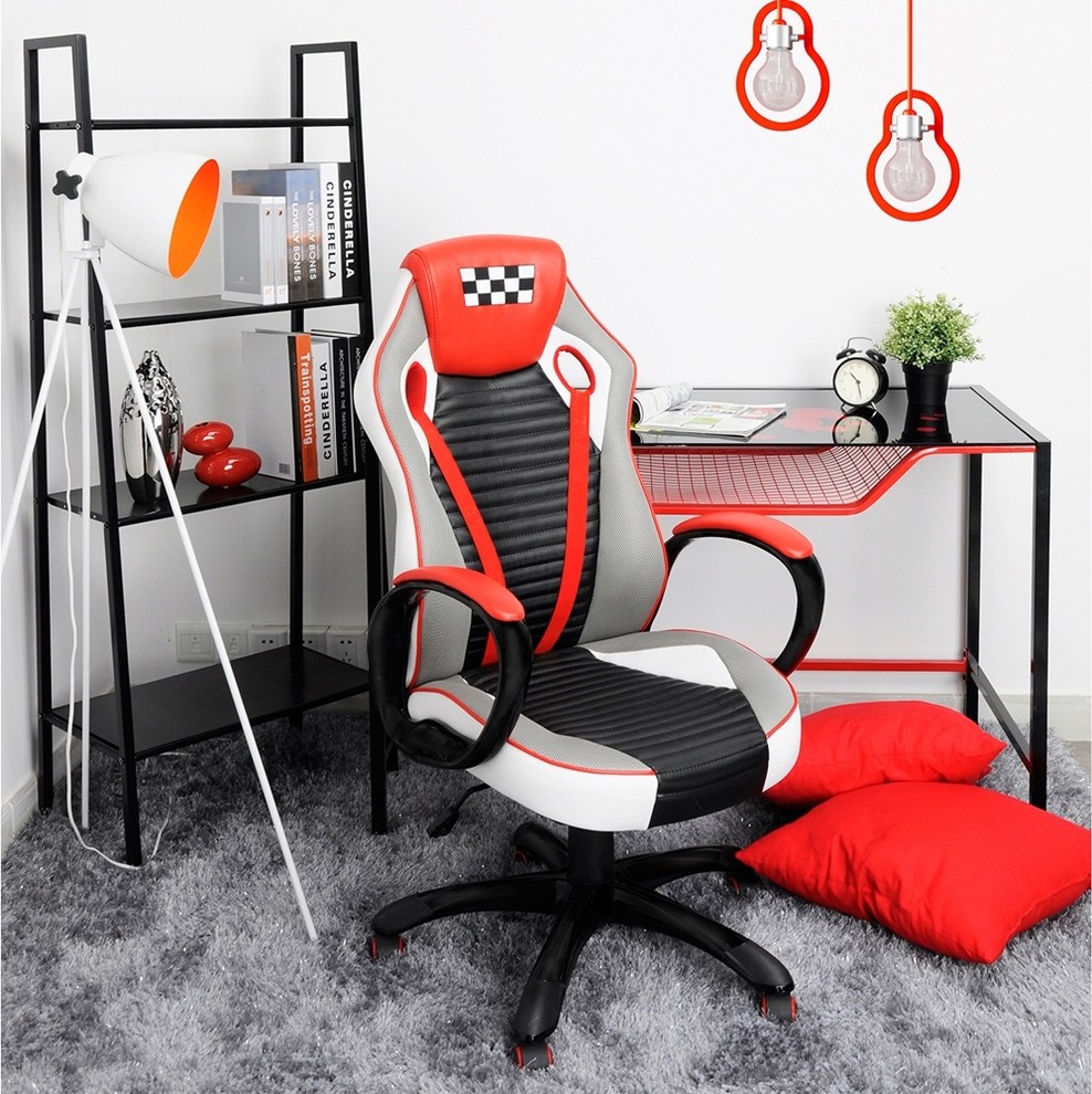 Racing Office Chair，High Back Ergonomic Adjustable Racing Chair ...