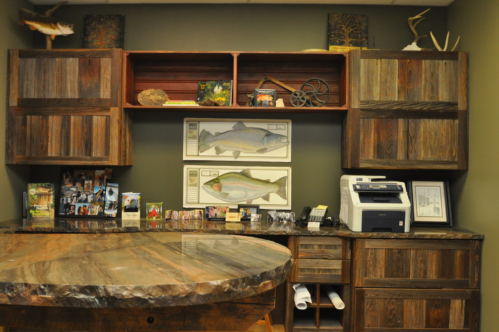 reclaimed barn wood office - Rustic - Home Office - Indianapolis - by ...