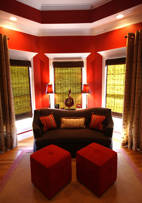 Red Room - Contemporary - Home Office - Other - by Cheek Interiors | Houzz
