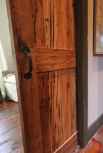 Rustic reclaimed oak pocket door - Montagne - Bureau à domicile - New ...