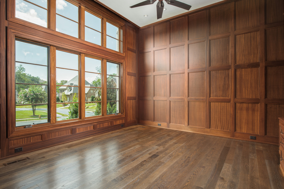 Sapele Mahogany Paneled Library - Eclectic - Home Office - Charlotte ...