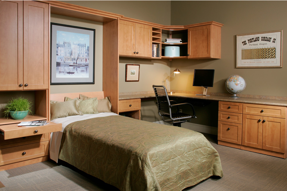 Shaker Office with Wall Bed - Transitional - Home Office - Portland ...