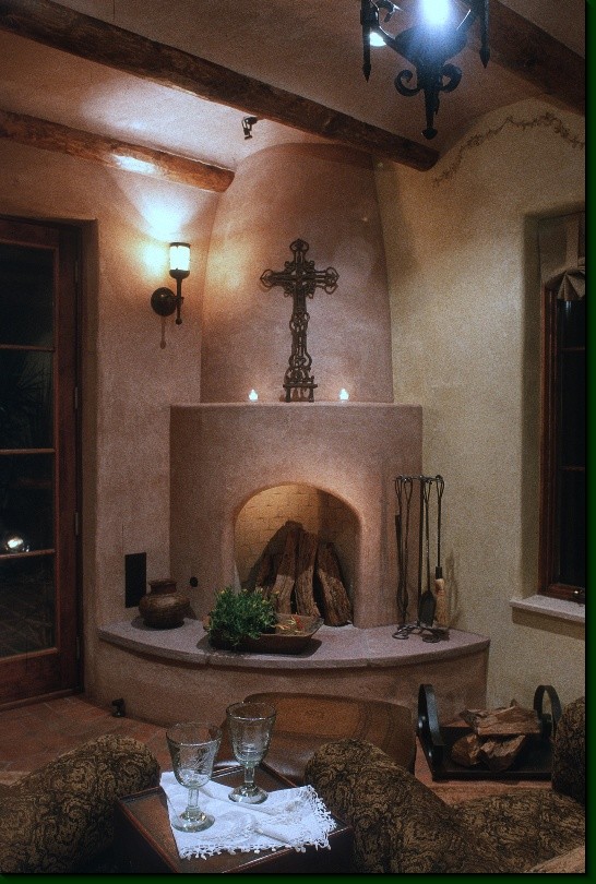 Study Fireplace - Mediterranean - Home Office - Austin - by Rick O ...