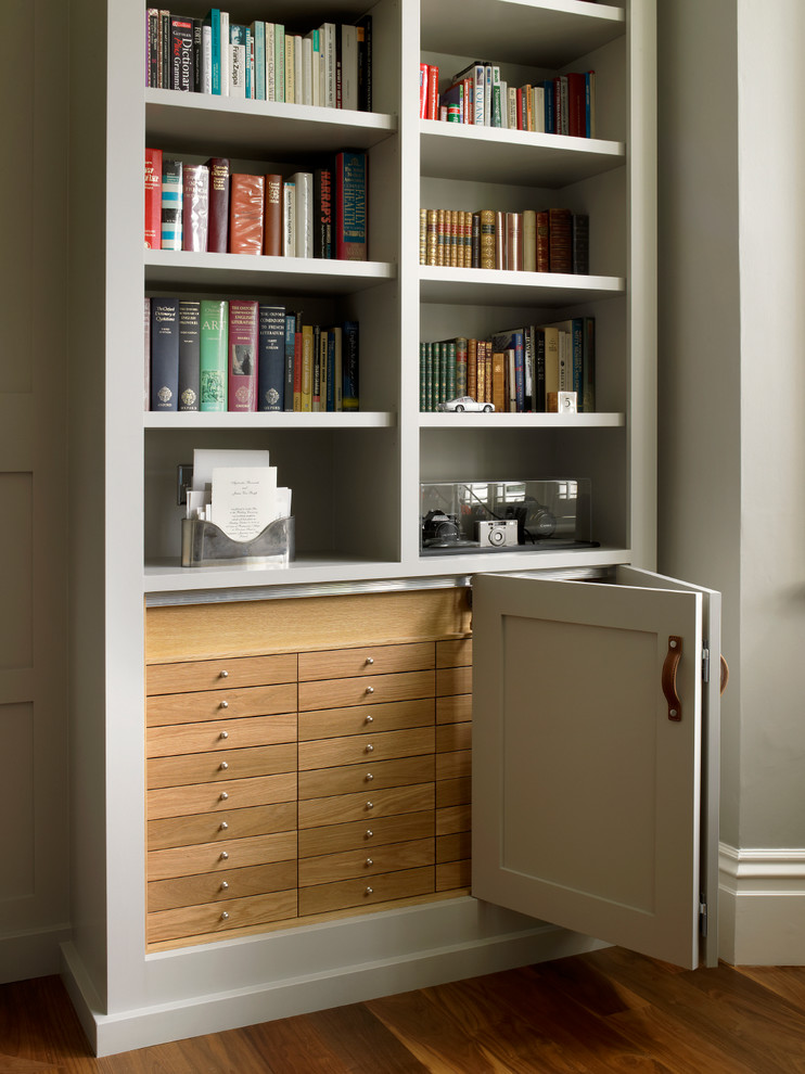 Study with Bookcases and Wall Paneling - Traditional - Home Office ...